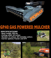 Forax Equipment GP40 Gas-Powered Mulcher (350 lbs) – Without Mounting ...
