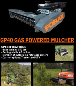 Forax Equipment GP40 Gas-Powered Mulcher (350 lbs) – Without Mounting ...