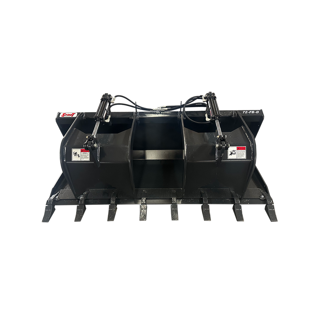 Stout Skid Steer 84" Flat Bottom Grapple Bucket With Skid Steer Quick ...